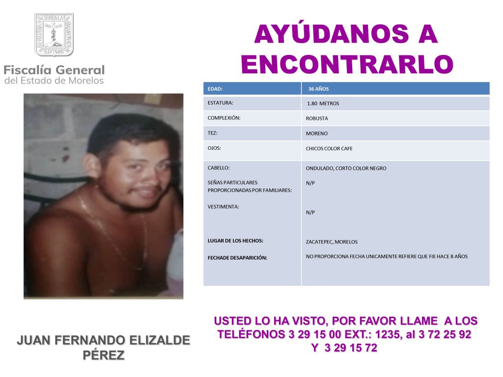 Juan Fernando Elizalde Pérez | Fiscalía General del Estado de Morelos